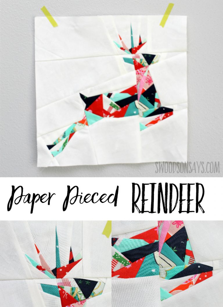 Paper Pieced Geometric Reindeer - Swoodson Says