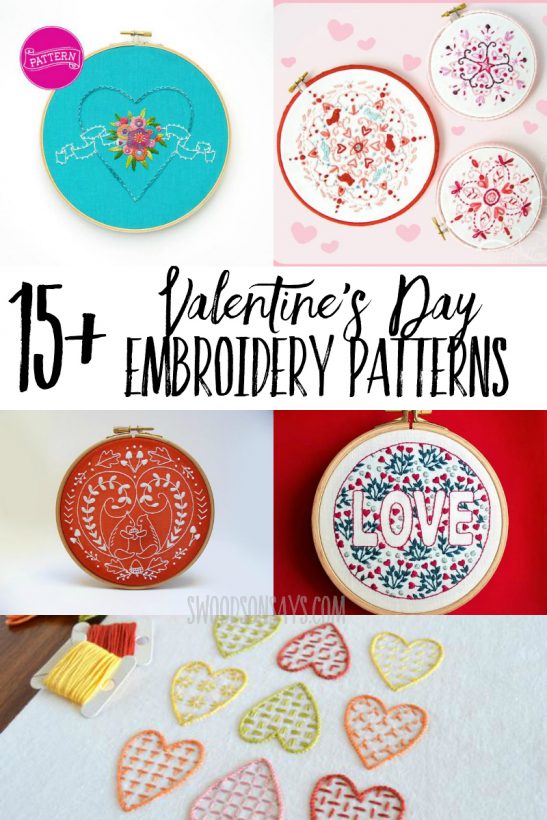 15+ Valentine's Day hand embroidery patterns - Swoodson Says