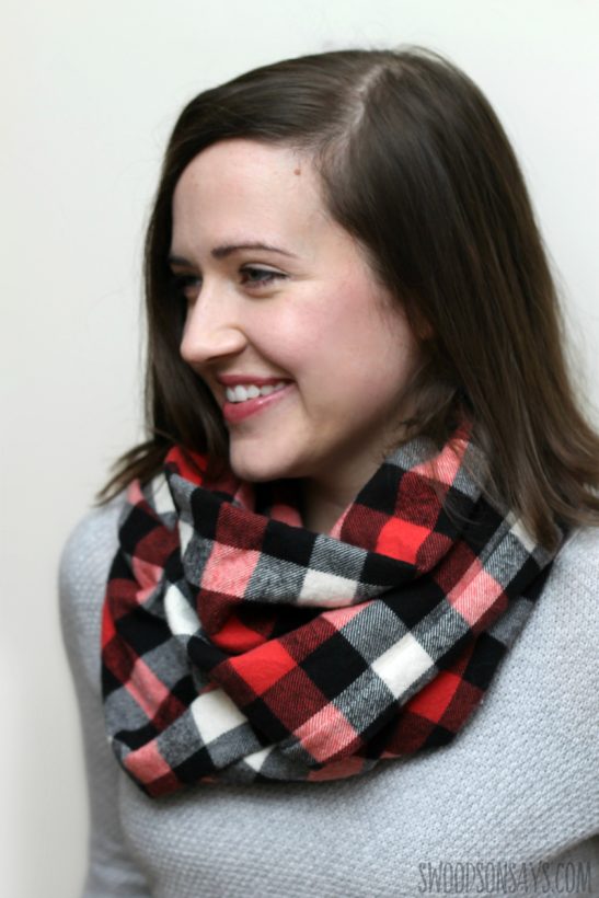 The easiest flannel infinity scarf pattern - Swoodson Says