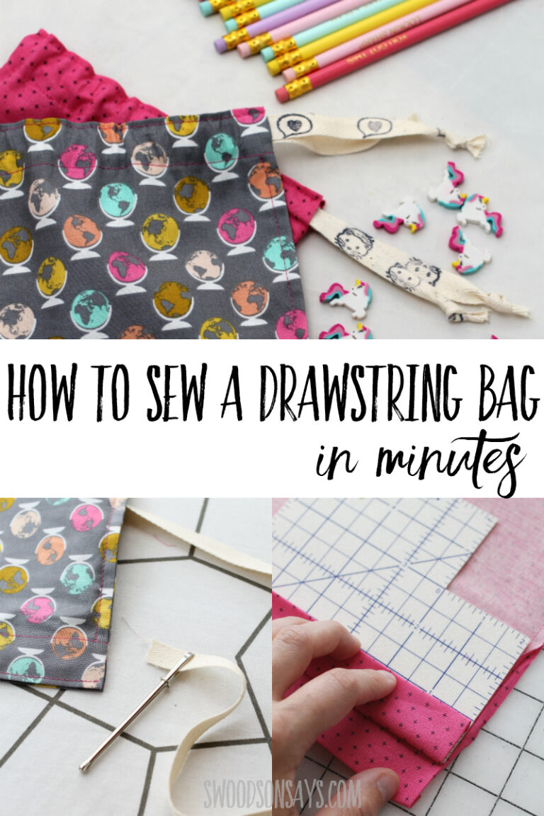 How to sew a drawstring bag in minutes - Swoodson Says