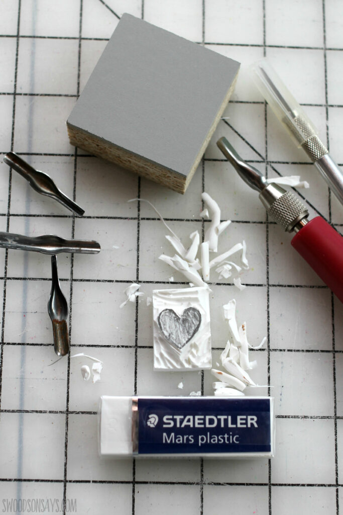 How to make a stamp out of an eraser - Swoodson Says