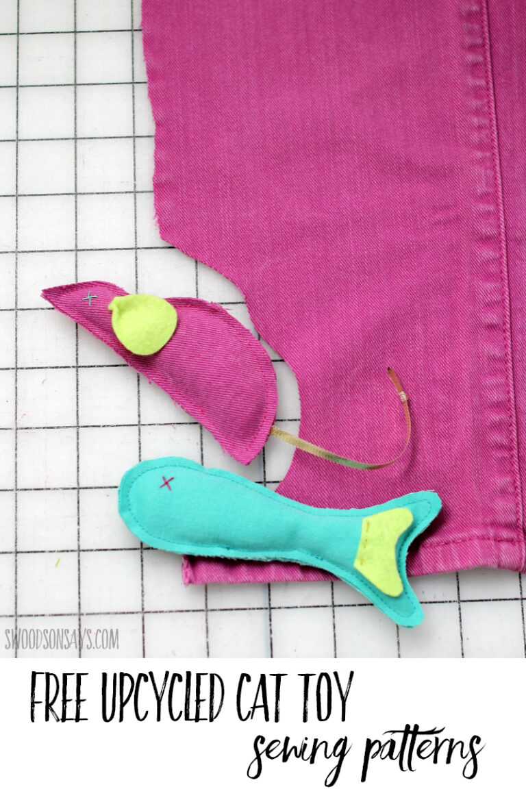 Free diy cat toys - mice and fish sewing patterns - Swoodson Says