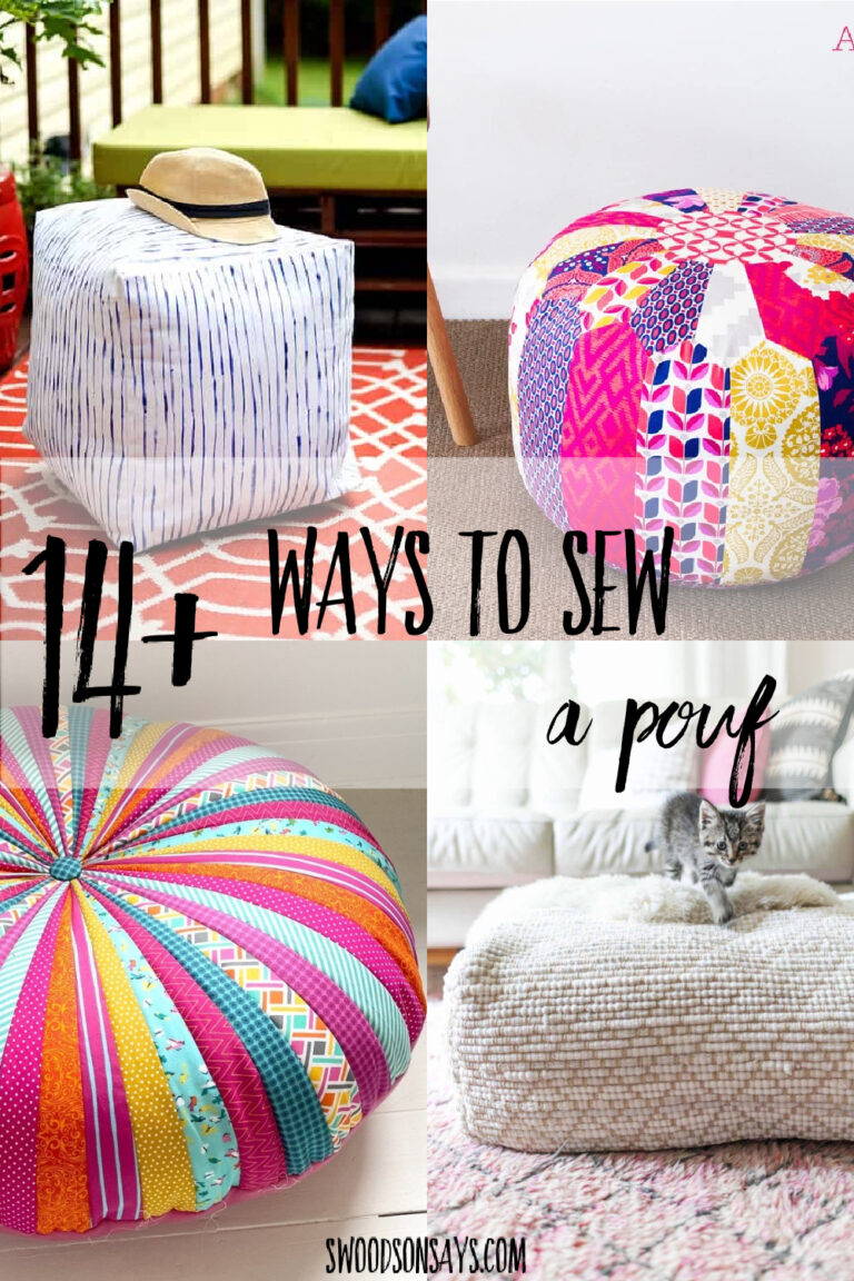 How to make a floor pouf - 12 different DIY poufs - Swoodson Says