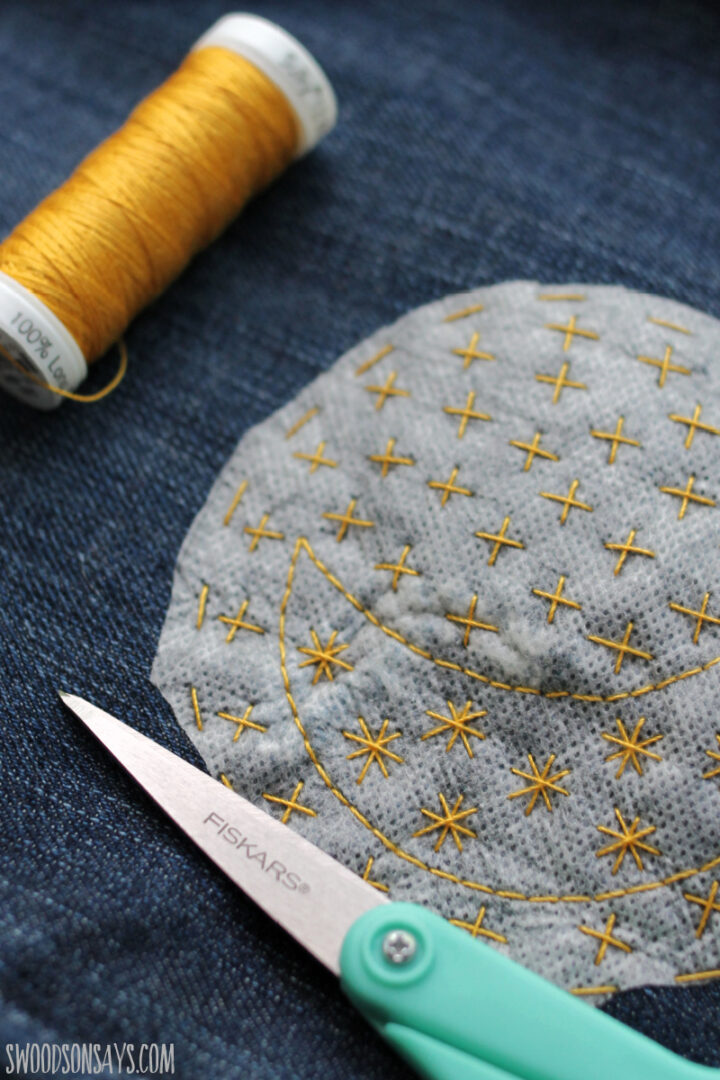 How to mend jeans by hand without a patch - Swoodson Says