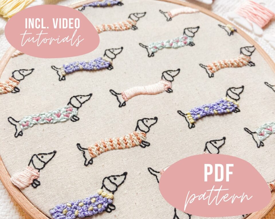 13+ dog hand embroidery patterns - Swoodson Says