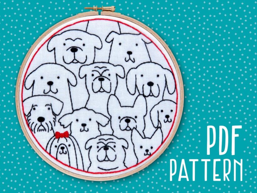 13+ dog hand embroidery patterns - Swoodson Says