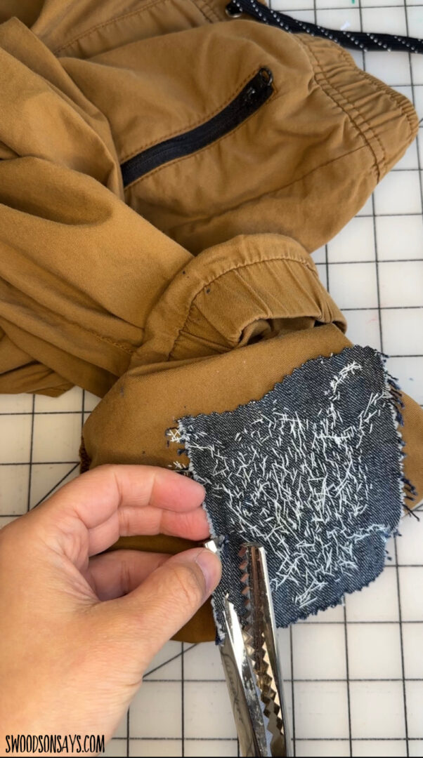 How to mend a rip in jeans with hand embroidery - Swoodson Says