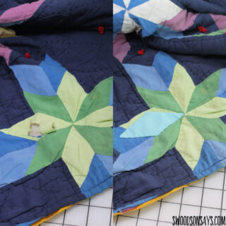 How to mend a hole in a quilt with applique - Swoodson Says