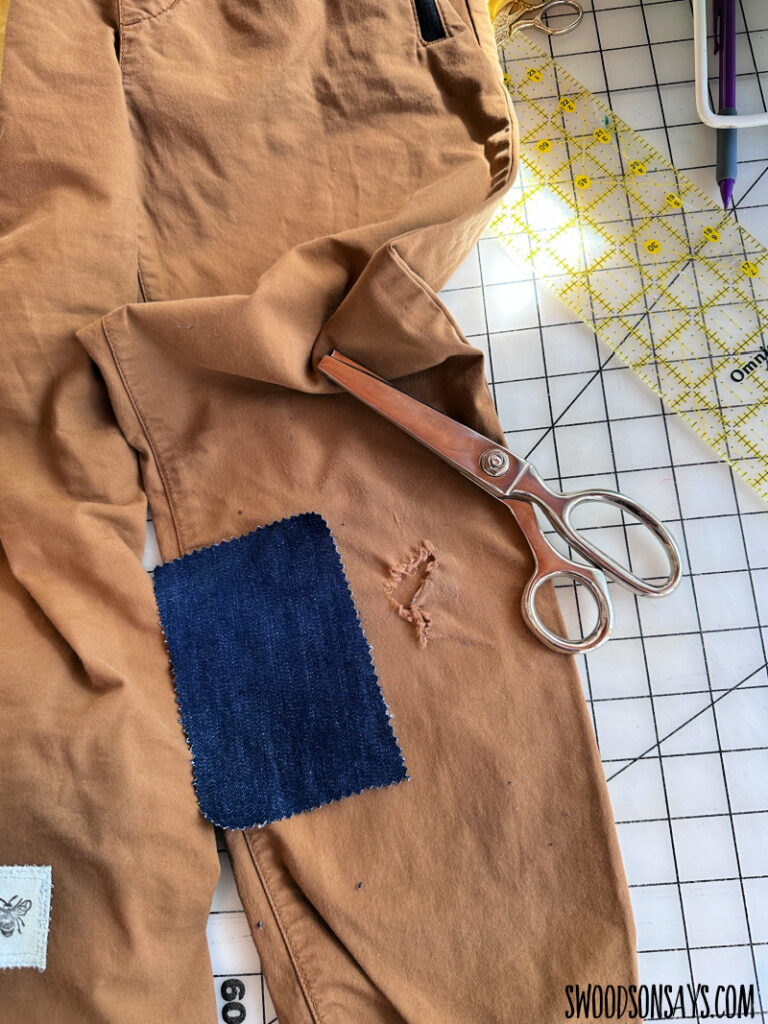 How to mend a rip in jeans with hand embroidery - Swoodson Says