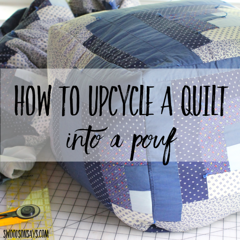 DIY square pouf ottoman sewing tutorial - Swoodson Says