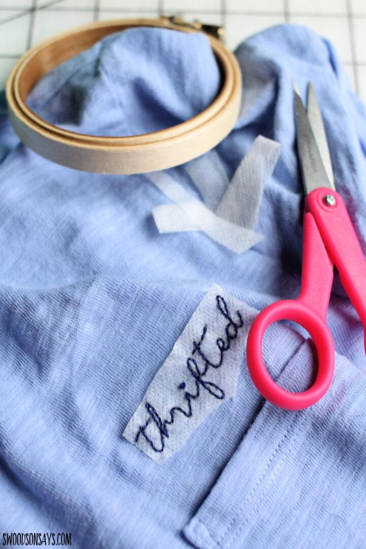 How to embroider a shirt by hand - Swoodson Says