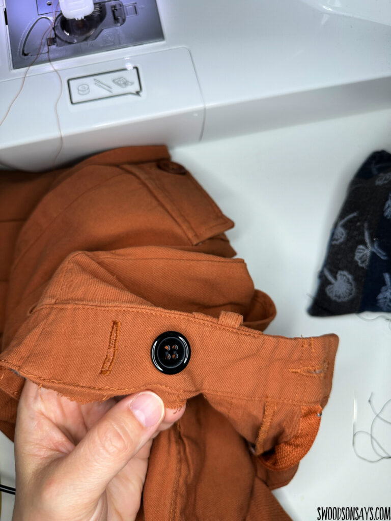 How to sew jeans waist smaller with buttonhole elastic - Swoodson Says