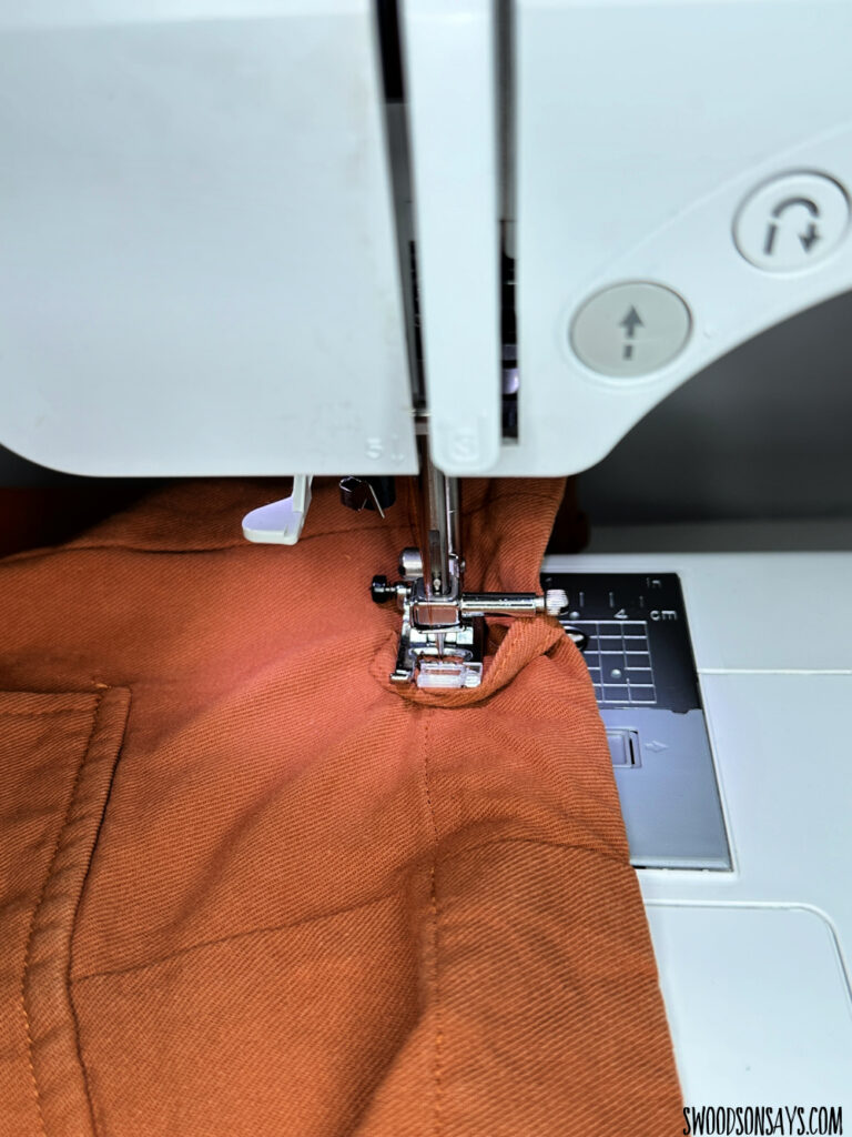 How to sew jeans waist smaller with buttonhole elastic - Swoodson Says