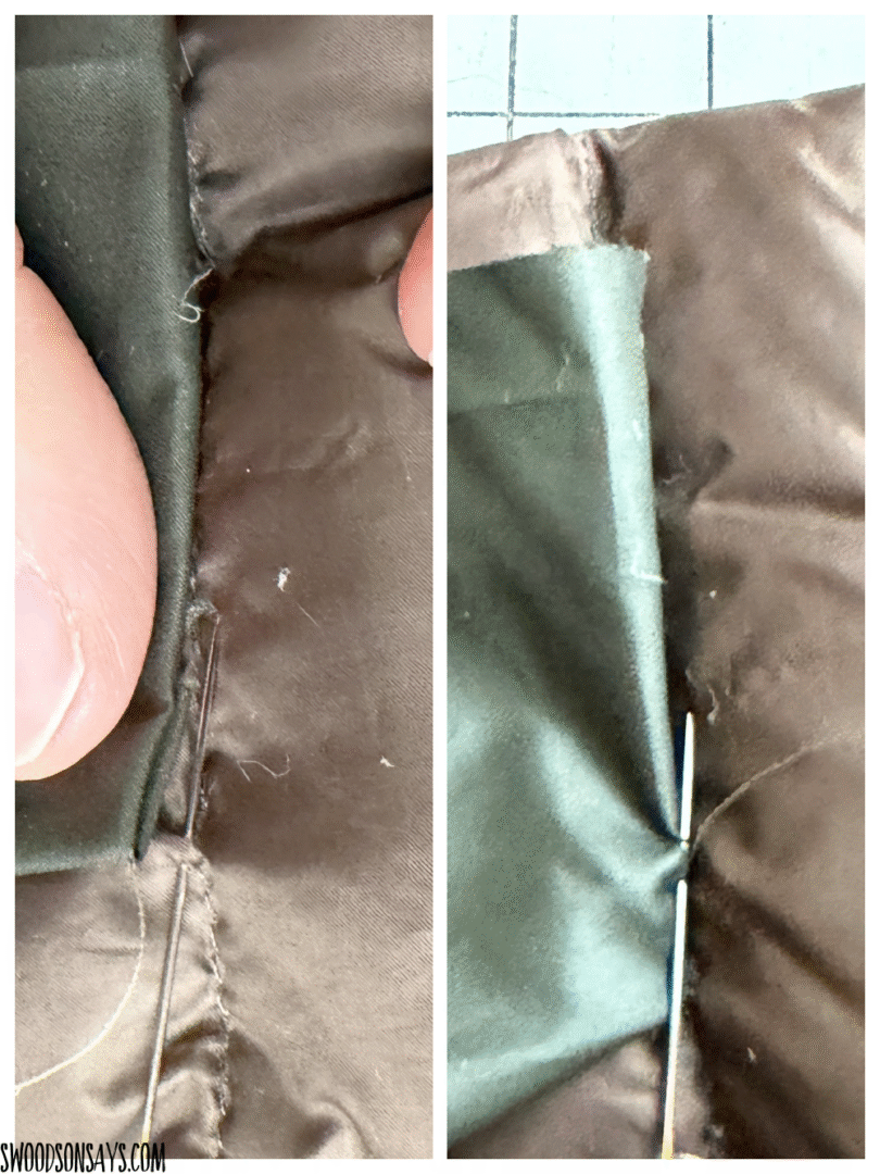 How to mend a down puffer jacket by hand - Swoodson Says