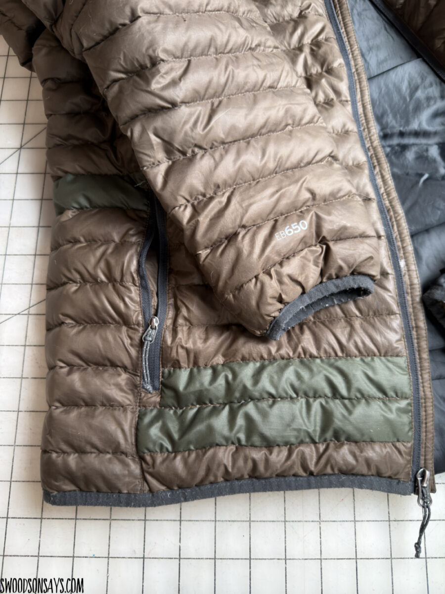 How to mend a down puffer jacket by hand - Swoodson Says