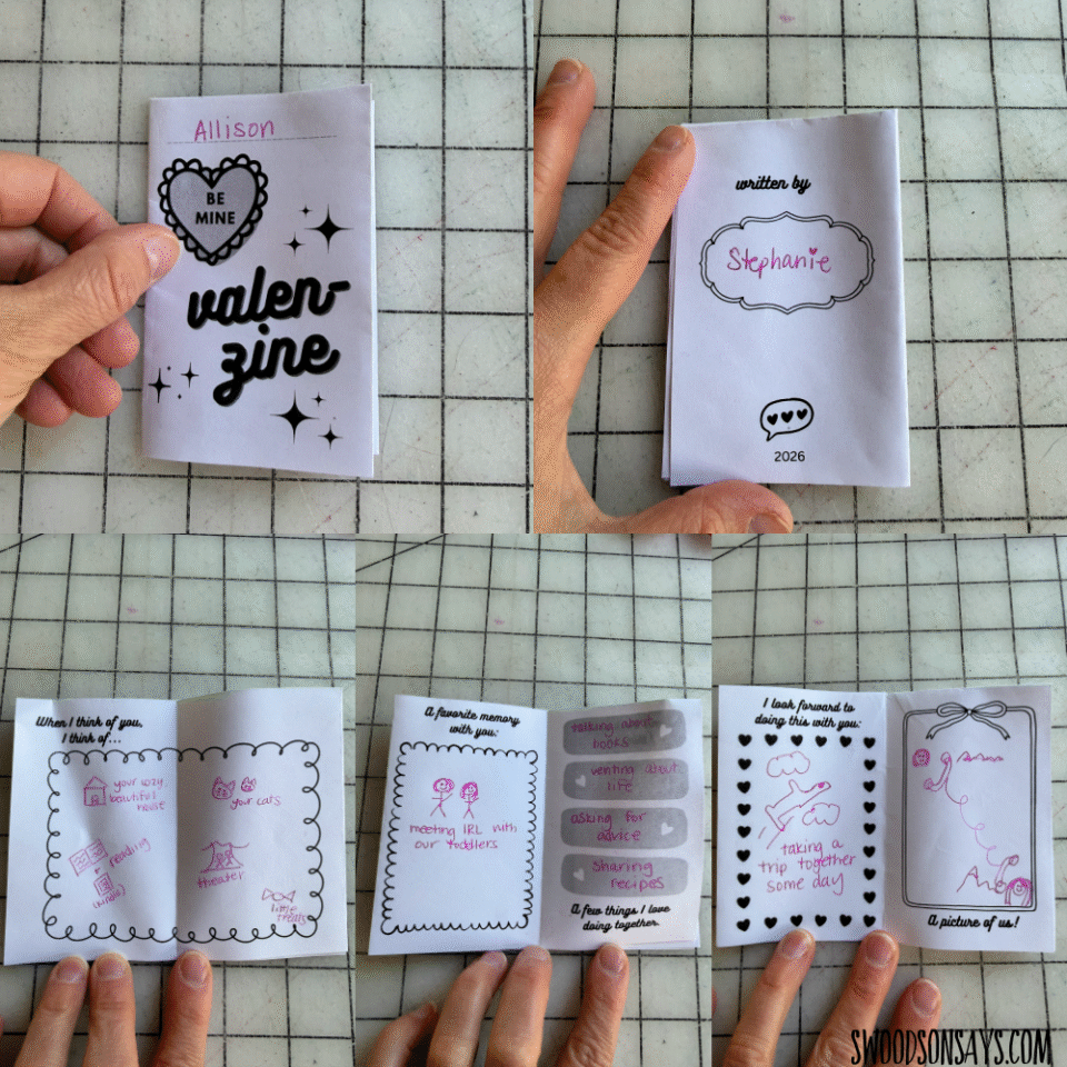 Free printable valentine zine PDF - Swoodson Says